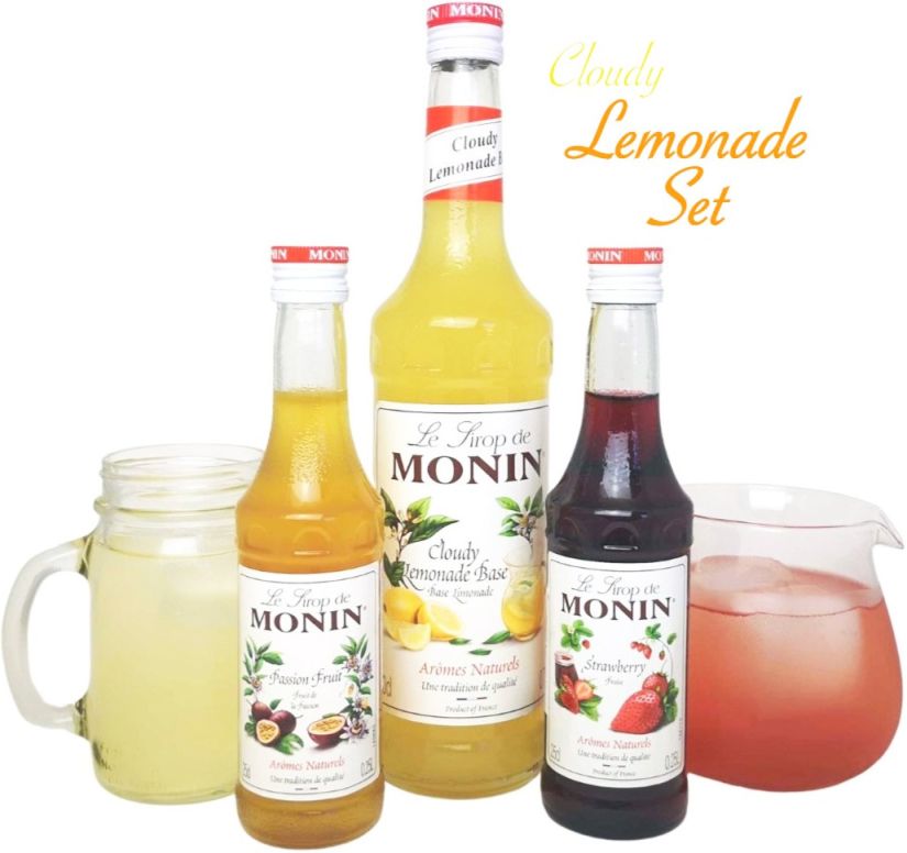 Monin Cloudy Lemonade Set 700 ml & 2 x 250 ml sirup - Crema