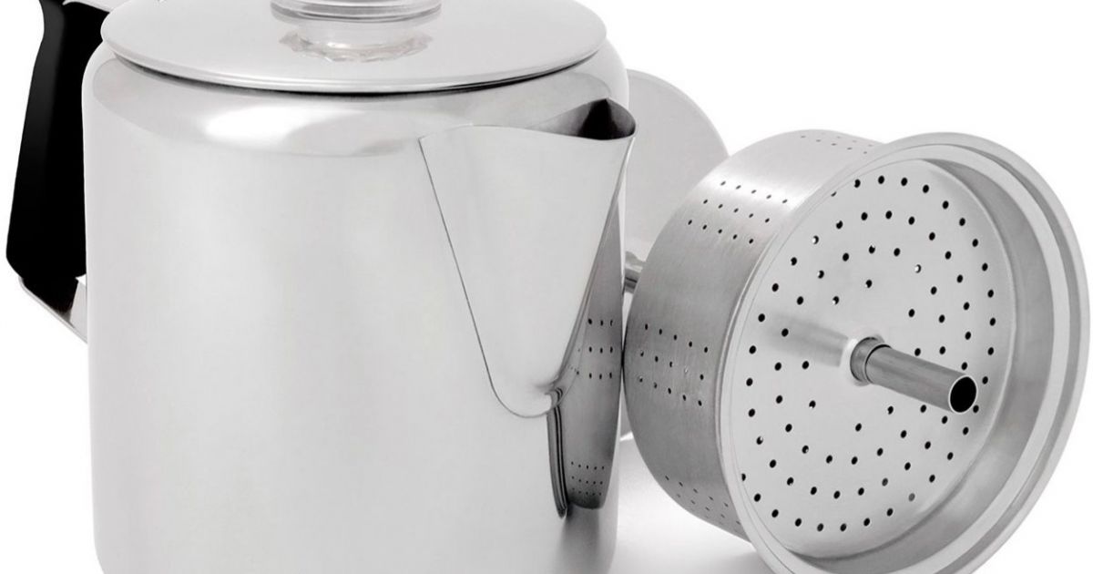 GSI Outdoors Glacier Stainless Percolator With Silicon Handle - Crema